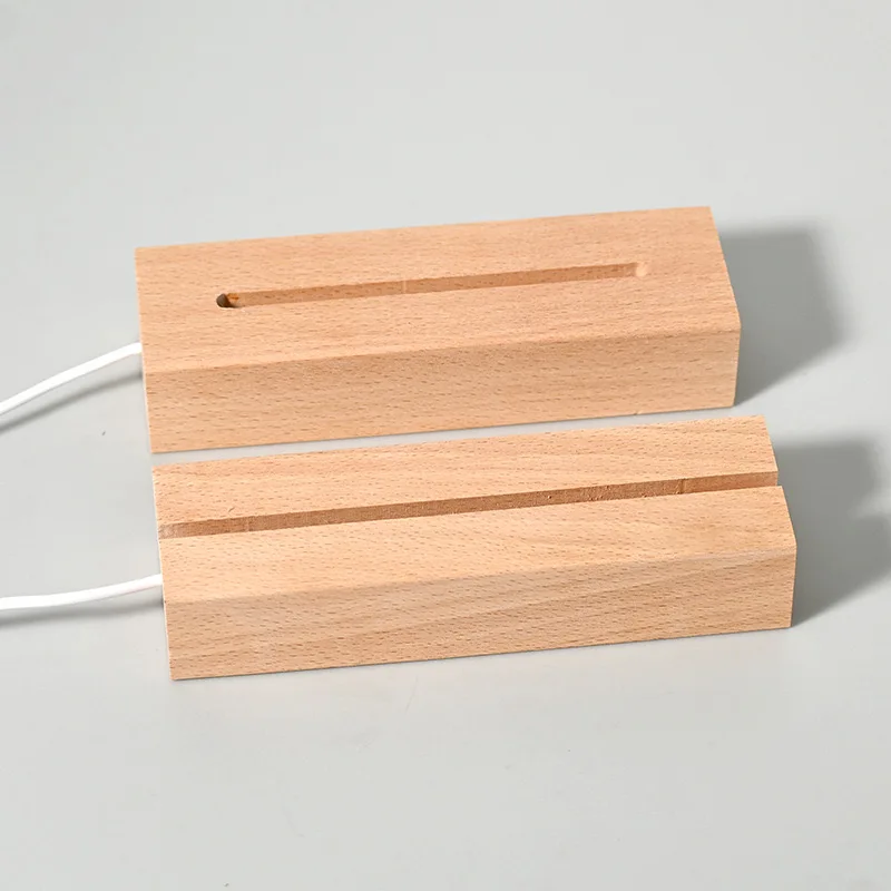 5-9-inch-Rectangular-Wood-Light-Led-Base-Night-Light-Display-Stand-USB ...