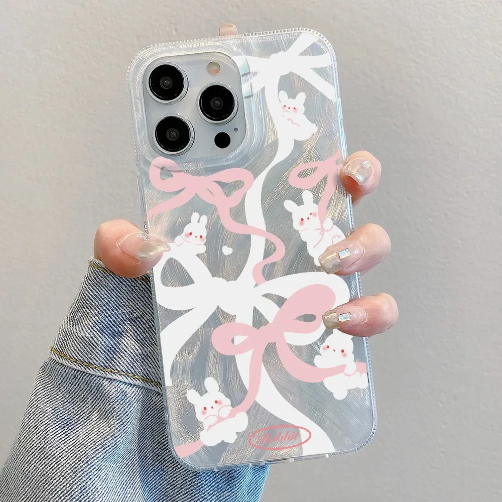 Luxury Silver Bow Tie Phone Case For iPhone 13 12 11 Pro X XS MAX XR 16 ...