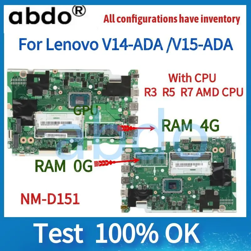 For-Lenovo-IDEAPAD-3-17ADA05-V14-ADA-V15-ADA-Laptop-Motherboard-NM-D151 ...