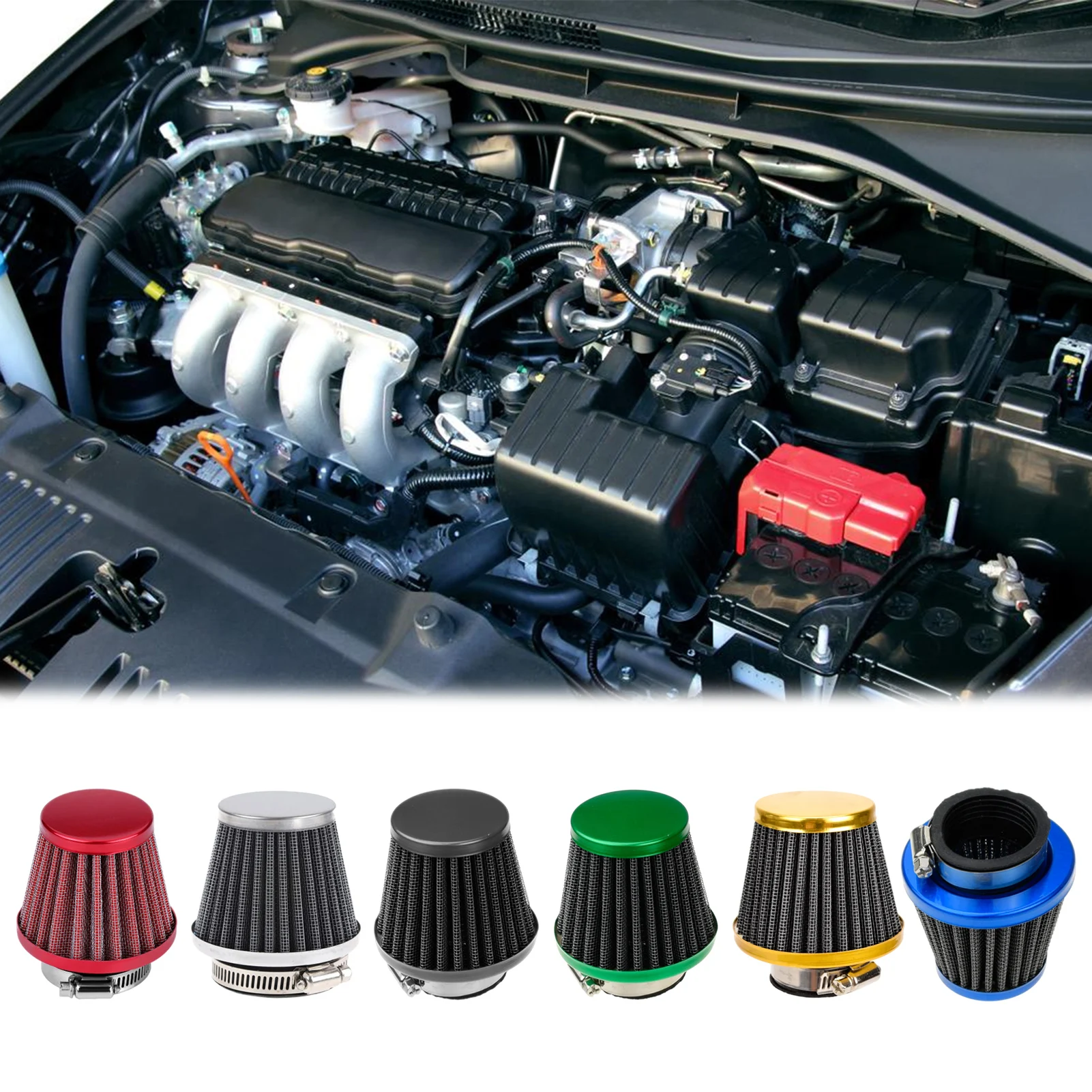 Mesh-Air-Filter-High-Flow-Inlet-Filter-Tapered-Cone-Intake-Modification ...