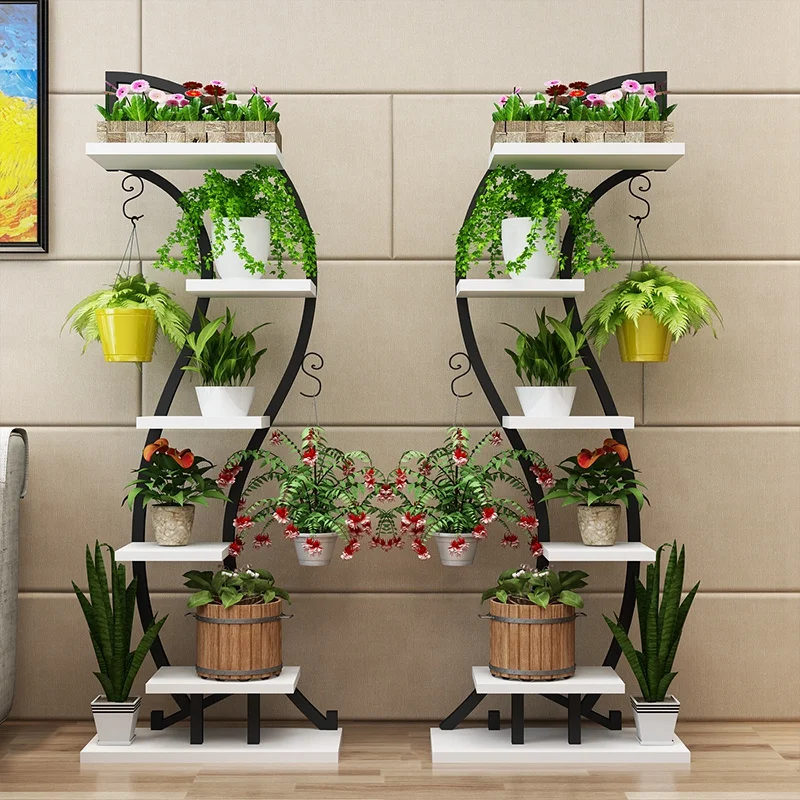 Living-Room-Household-Flower-Shelf-Wrought-Iron-Pot-Shelf-Multi-storey ...