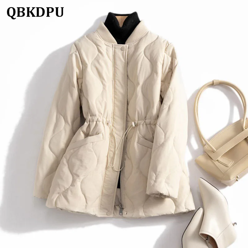 Korean-Mid-Length-Lightweight-Cotton-Padded-Jacket-Women-Casual ...
