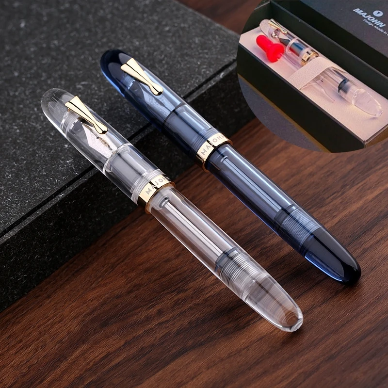 2025 MAJOHN C4 Transparent Big Barrel Fountain Pens Eyedropper Filling ...