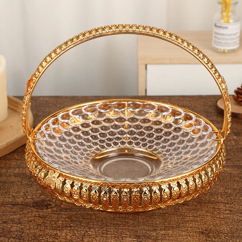 European-luxury-gold-glass-fruit-basket-living-room-table-decoration ...