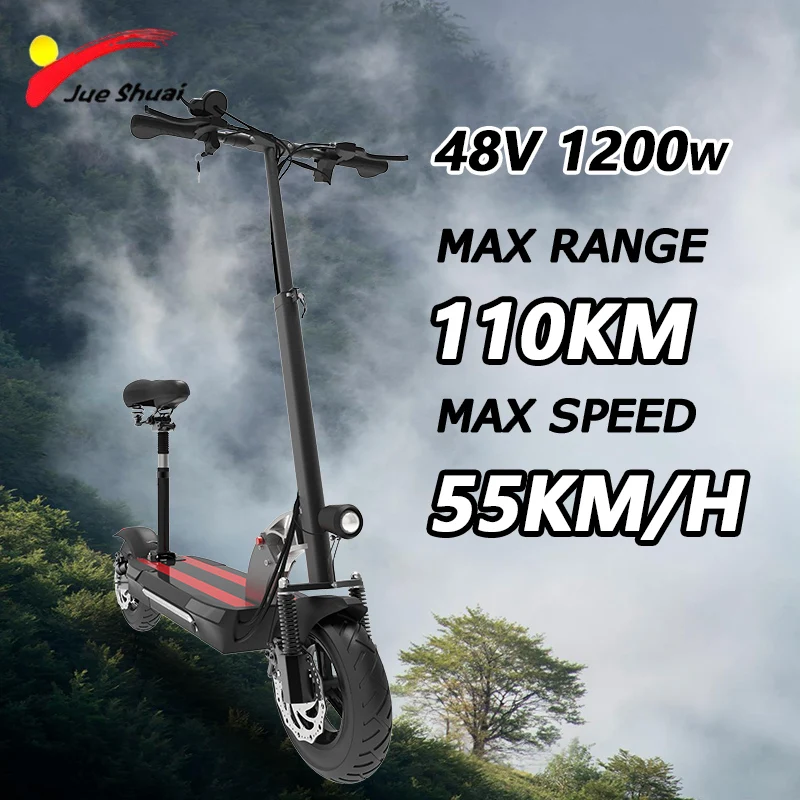 48V-1200W-Rear-Motor-Electric-Scooter-55KM-H-Max-Speed-E-Scooter-110KM ...