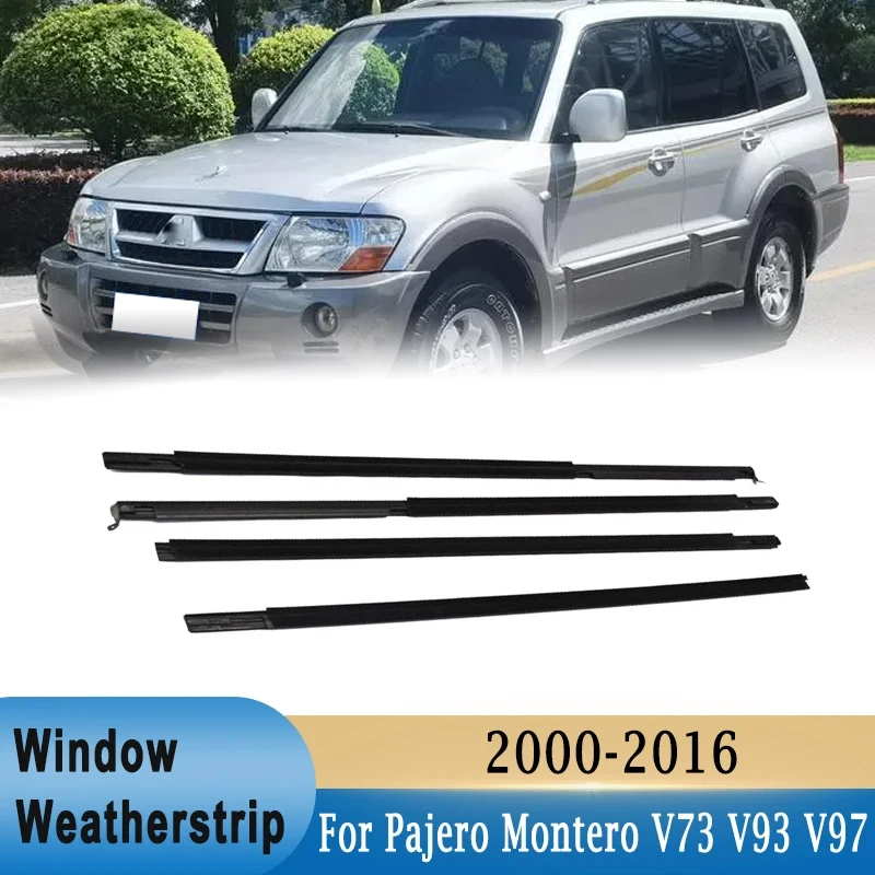 4Pcs Window Weatherstrip Side Door Glass Outer Moulding Trim Sealing ...