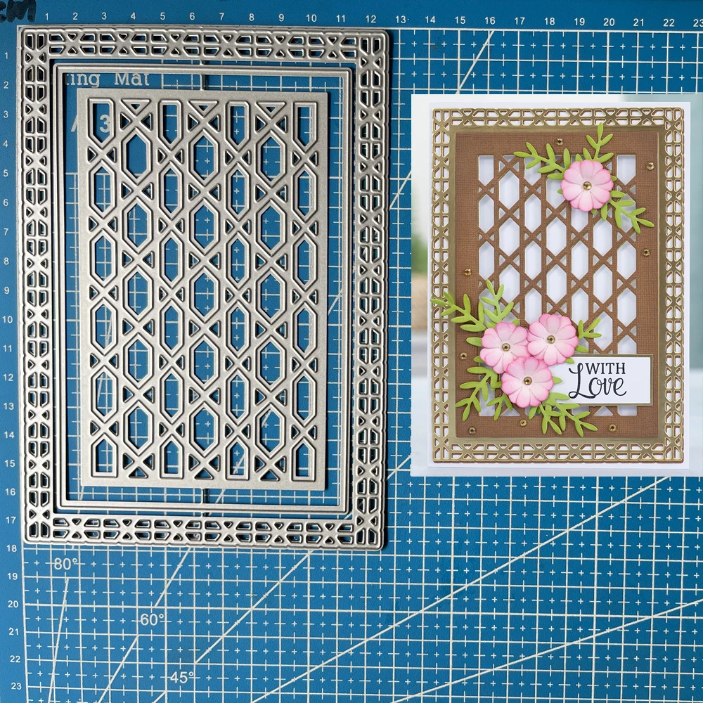 Lucky-Goddess-Metal-Cutting-Dies-Garden-Lattice-Frame-Diy-Scrapbooking ...