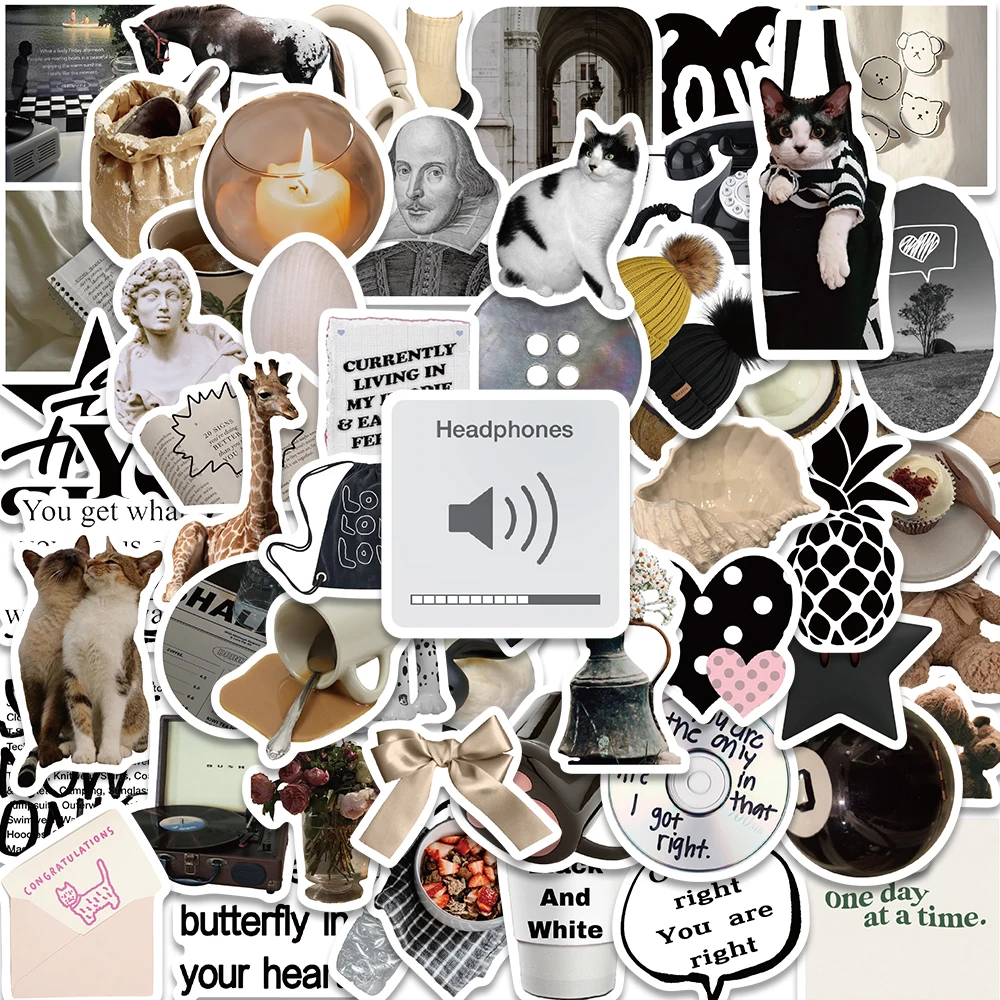 60PCS-pack-Apathy-Ins-Style-Art-Stickers-Aesthetics-DIY-Decals-For ...