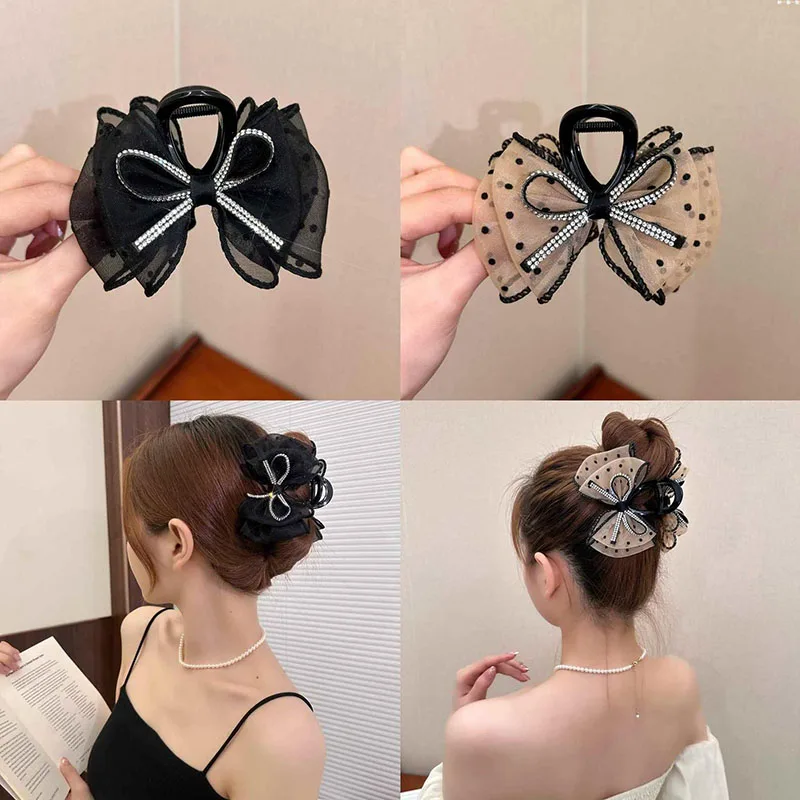 Trendy-Lace-Bow-Hair-Claw-Sweet-Geometric-Butterfly-Hair-Clamp-Woman ...