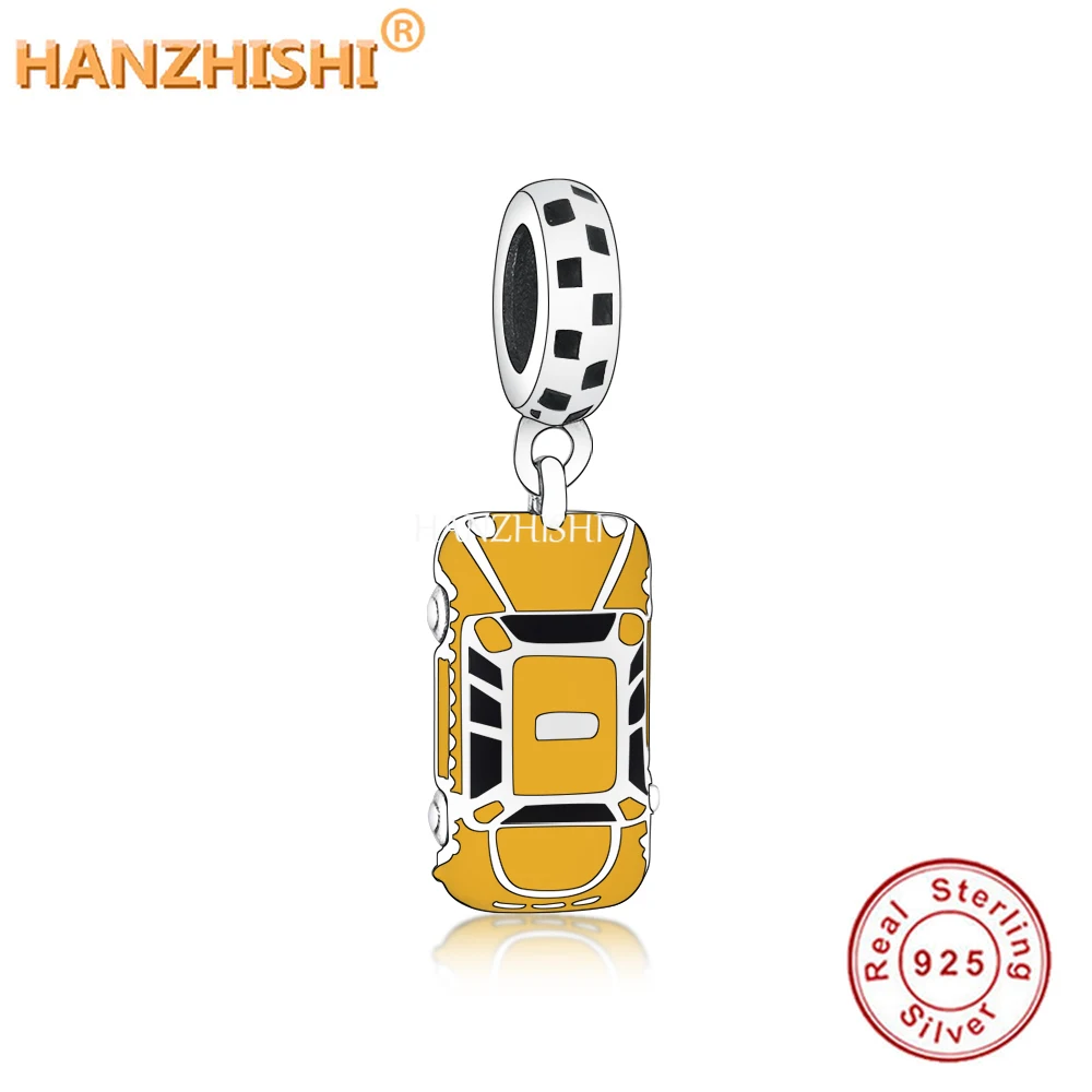 2023-New-Year-925-Sterling-Silver-Yellow-Taxi-Car-Pendant-Charms-Beads ...