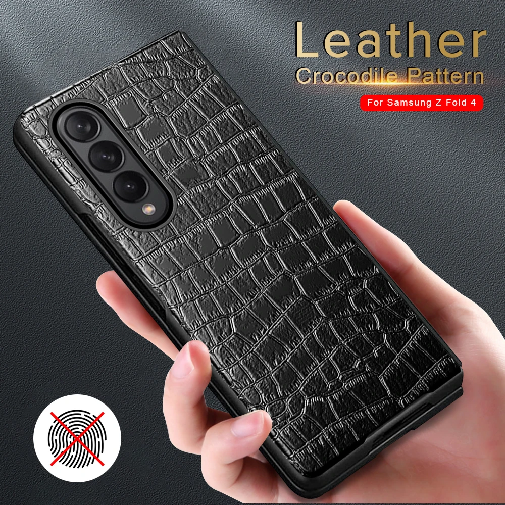 Samung ZFold4 Case Luxury Crocodile Pattern Leather Cover For Samsung ...