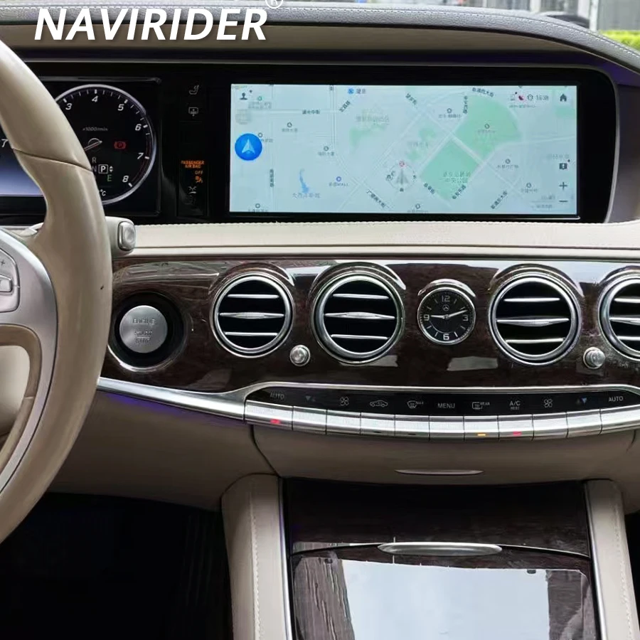 12.3인치 안드로이드 14 CarPlay 터치스크린 차량용 비디오 플레이어 (메르세데스 벤츠 S클래스 W222 2014 ...