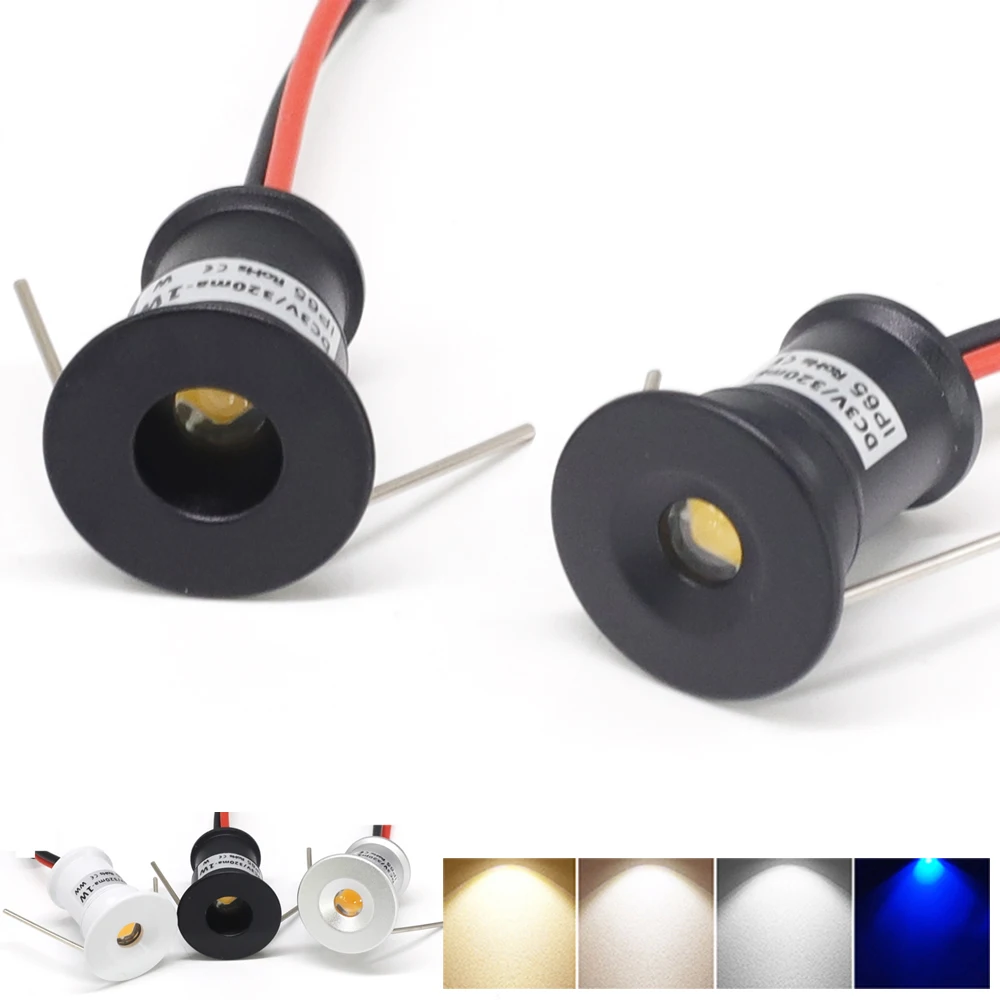 1W Mini LED Downlight Dimmable 12V Spotlight IP65 Home Stair Cabinet ...
