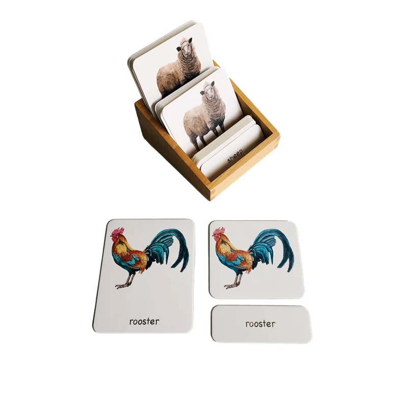 Montessori-Language-Materials-3-Part-Cards-of-Farm-Animals-Matching ...