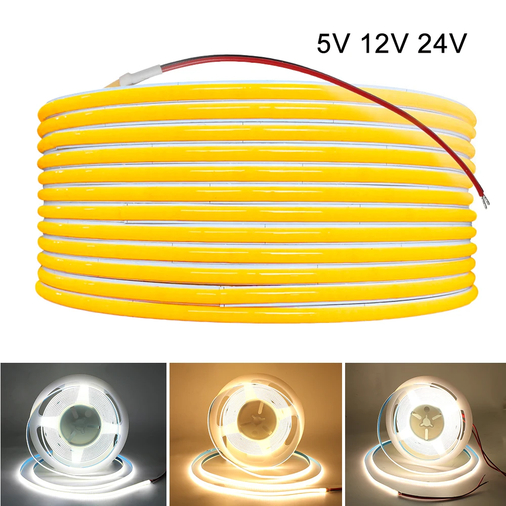 4mm-Super-Slim-COB-LED-Strip-Light-480-LEDs-m-nastro-flessibile-ad-alta ...