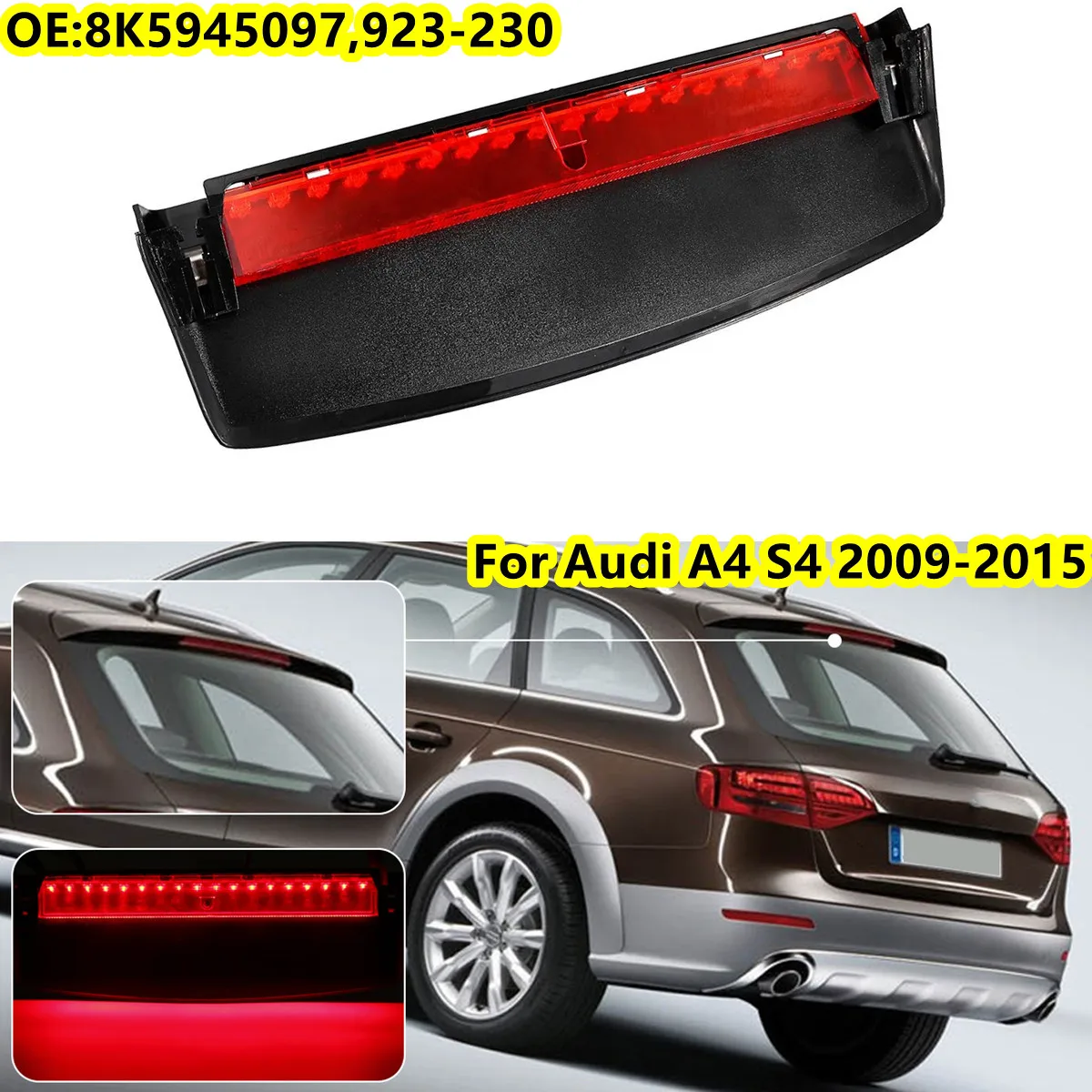 Red LED Third High Brake light For Audi A4 S4 A4L B8 Quattro 2009-2015 ...