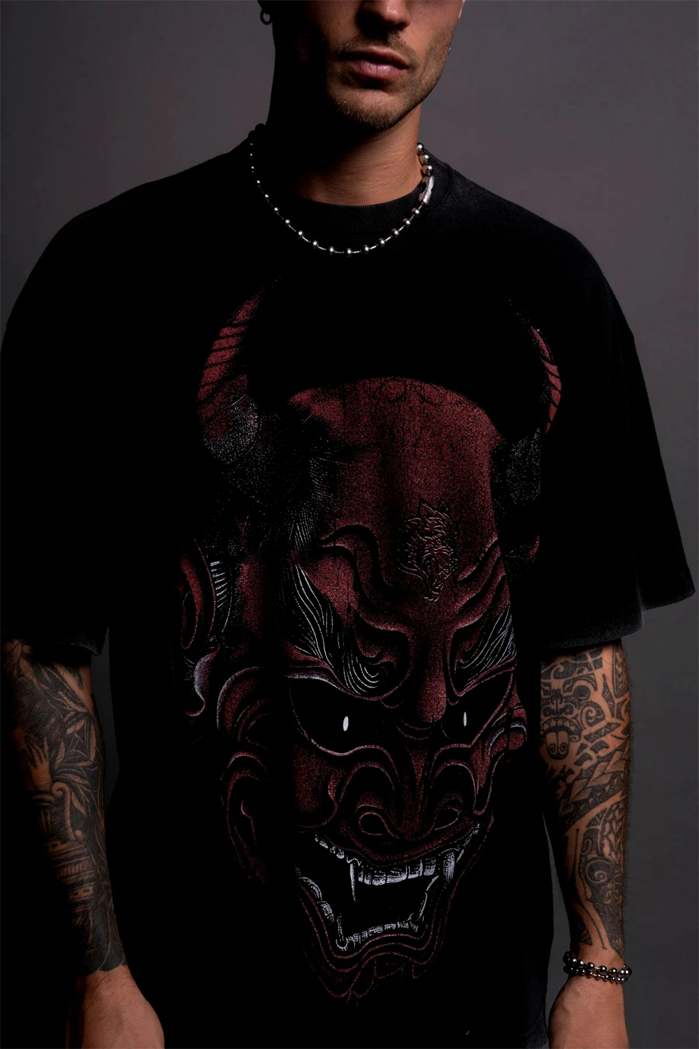 ONI-MASK-Camiseta-de-gran-tama-o-PREMIUM-para-hombre-y-mujer-ropa-g ...