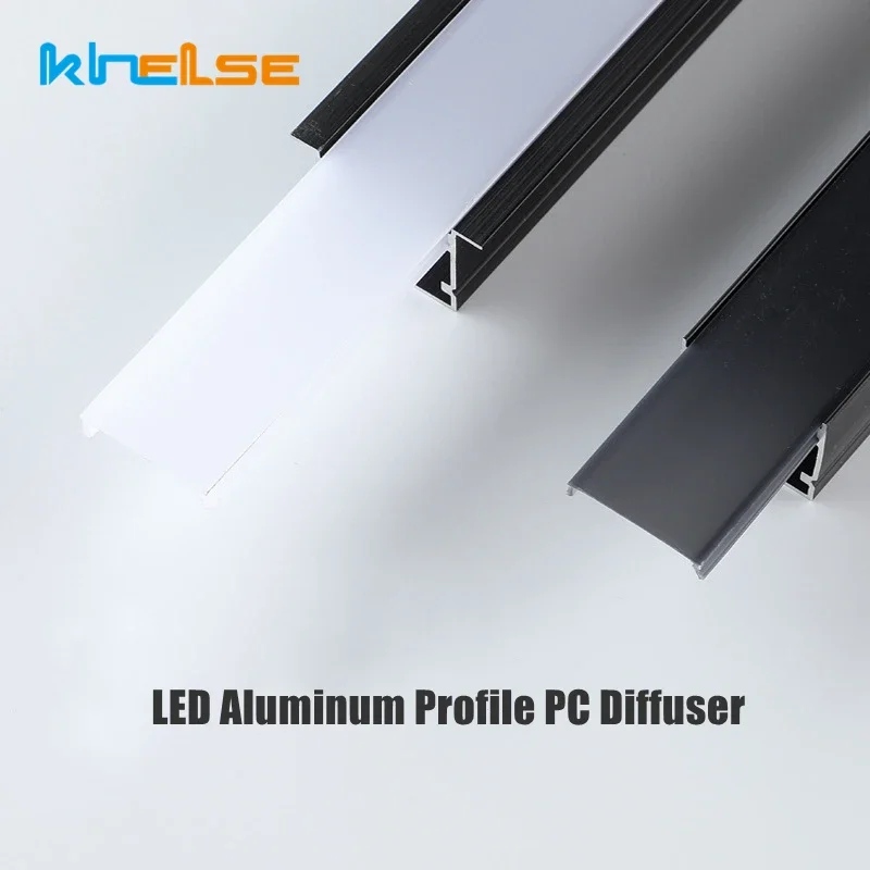 0.5M LED Aluminum Profile Diffuser Milky White Black PC Cover for U/V/W ...
