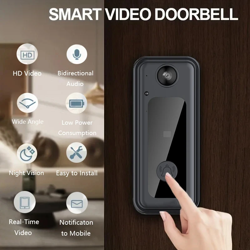 Smart-Home-Doorbell-Tuya-WIFI-Camera-Security-Alarm-Peephole-HD-Night ...