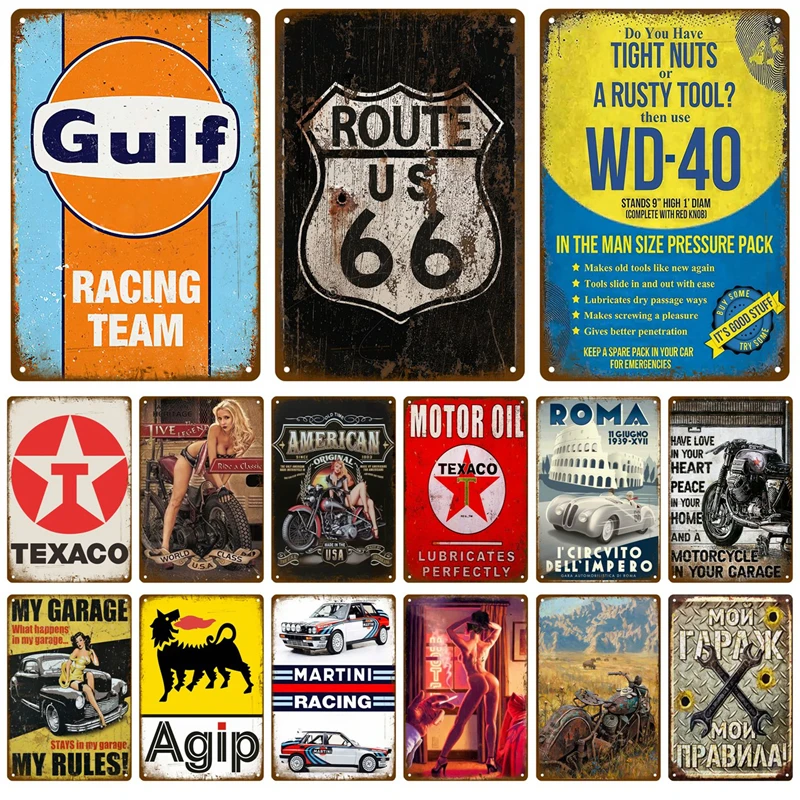 Vintage-Tin-Sign-Metal-Poster-Retro-Car-Parts-Metal-Sign-For-Garage ...