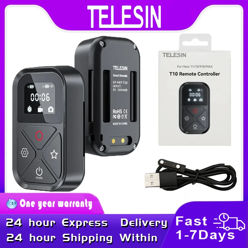 TELESIN-Control-remoto-T10-para-GoPro-Hero-12-11-10-9-8Max-dispositivo ...