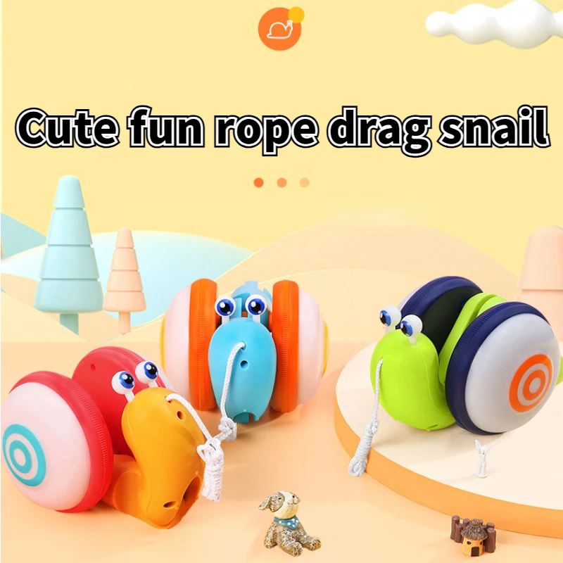 Children-s-Cute-Rope-Drag-Snail-Creative-Toy-Music-Light-Rope-Pull-Baby ...