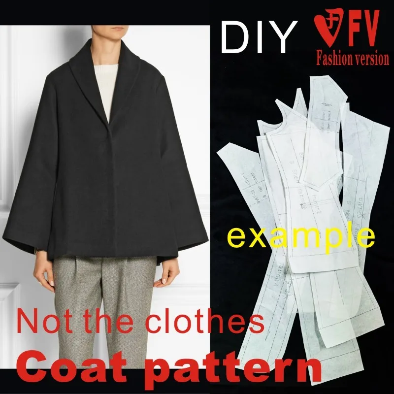 Clothing-DIY-Overcoat-Sewing-Pattern-Coat-Sewing-Template-Cutting ...