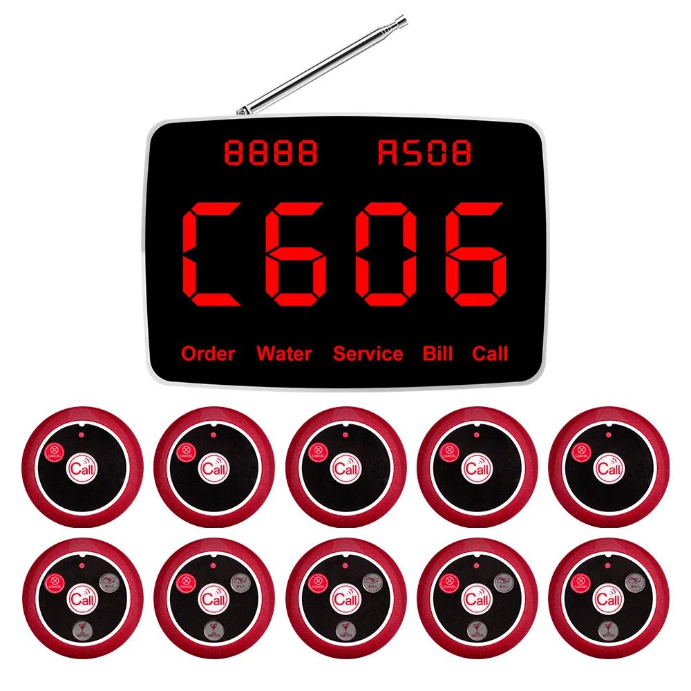 Wireless-Waiter-pager-System-Restaurant-Smart-Voice-Broadcast-10-Call ...