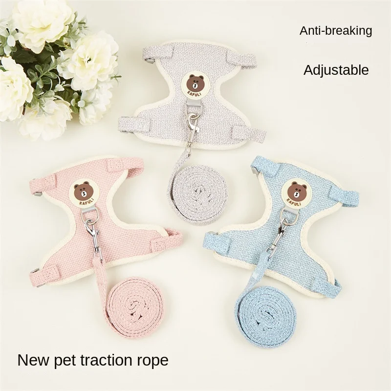 Dog-traction-rope-vest-type-teddy-bear-small-dog-chest-strap-cat ...