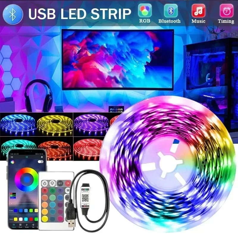 RGB-5050-Led-Strip-Lights-Bluetooth-App-5V-USB-Led-Tape-for-TV ...