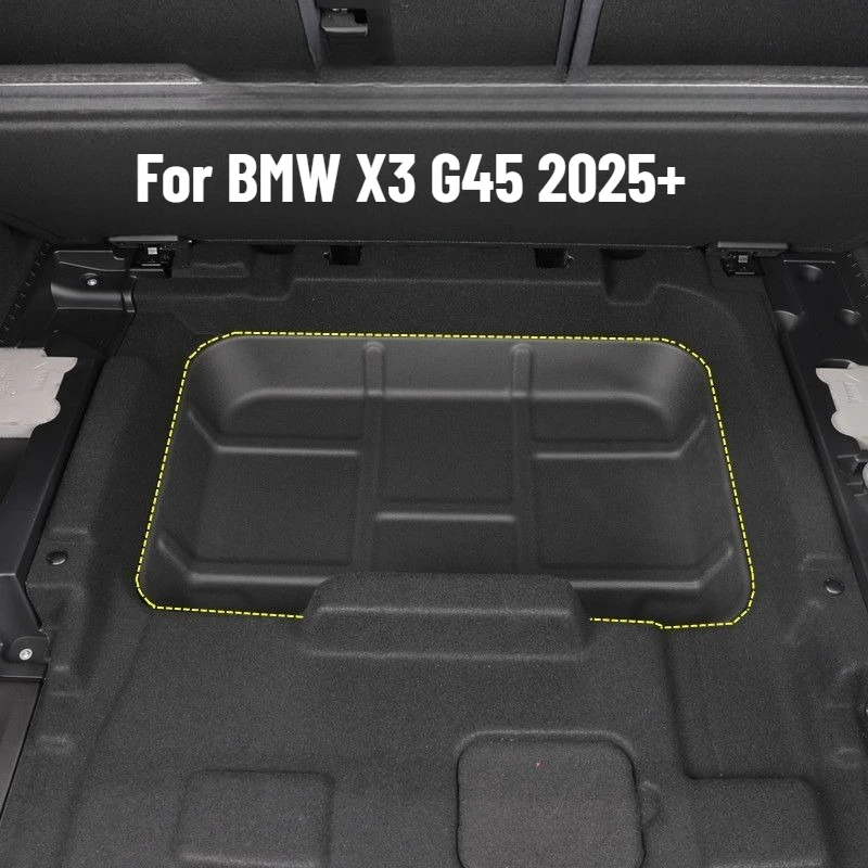 For BMW X3 G45 2025+ TPE Trunk Organizer Lower Layer Storage Box ...
