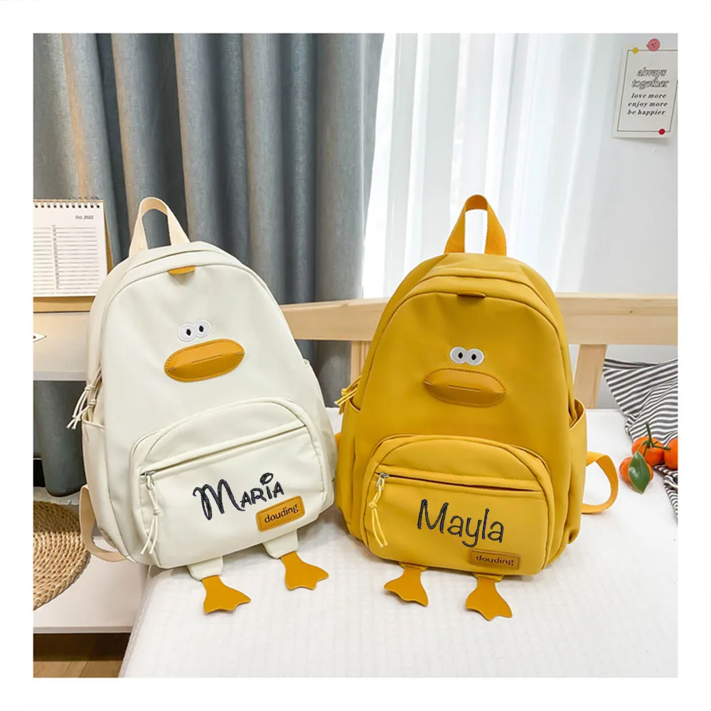 New Embroidered Kindergarten Children's Backpack Cartoon Little White ...