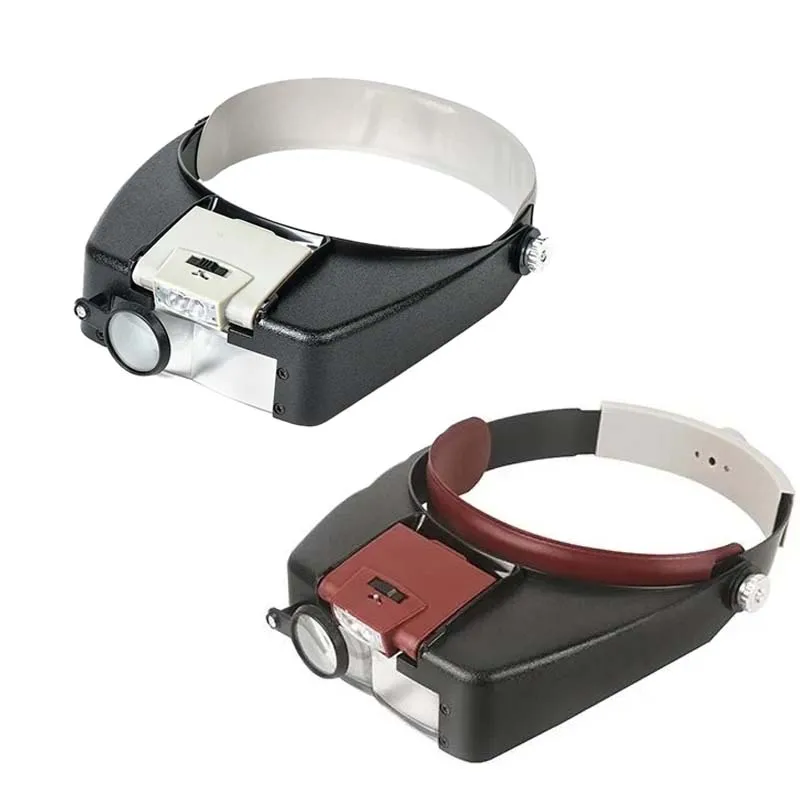 Head-Mounted-Binocular-Magnifying-Glass-With-LED-Light-Wearable ...