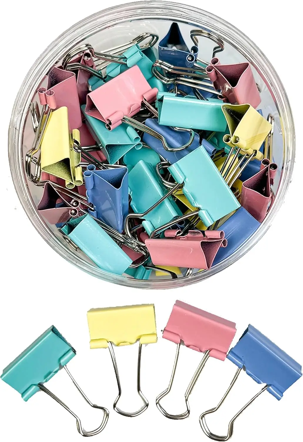 1.25 inch 24 Pack Colored Binder Clips Paper Clamps (1.25 inch-24 pcs ...