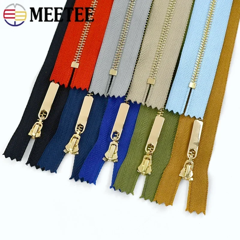 5/10Pcs 3# 15-30cm Close-end Metal Zippers Purse Handbag Zip Closure ...
