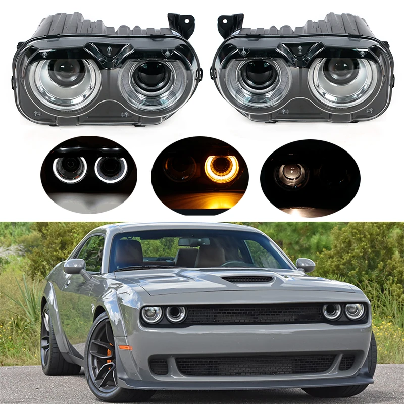 Car-Front-Bumper-Dual-Beams-Headlamp-Headlight-For-Dodge-Challenger ...