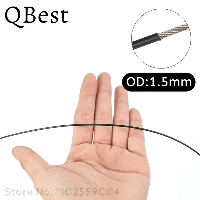 20M/30M/50M Black PVC Coated Plastic 304 Stainless Steel Wire Rope ...