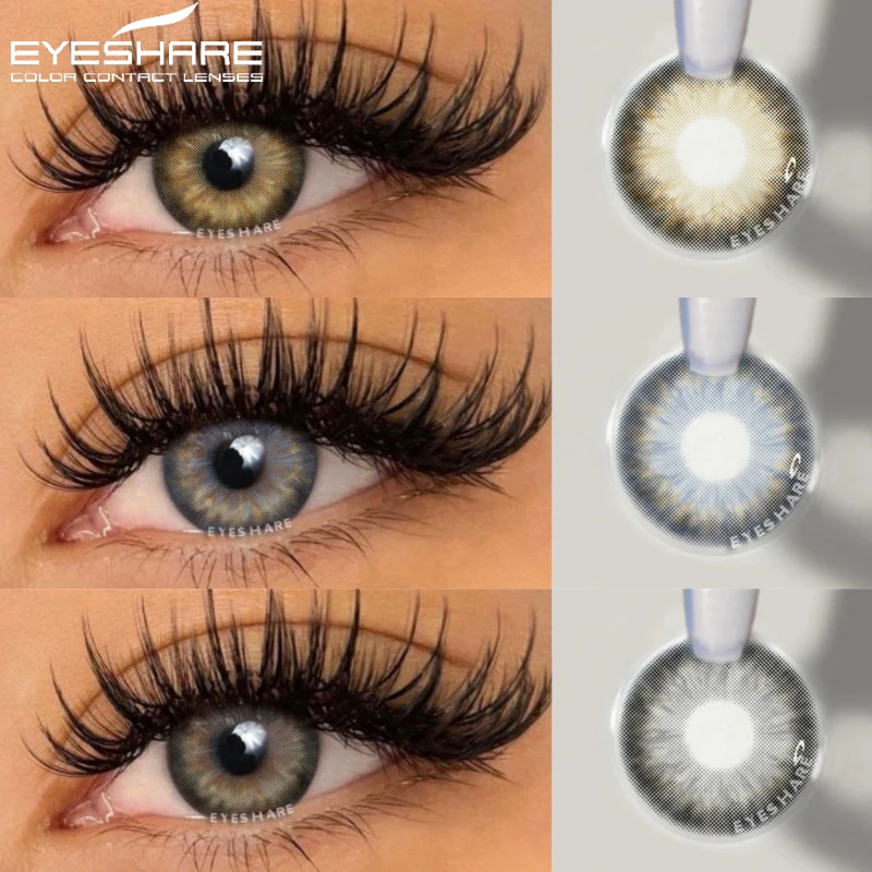 EYESHARE Natural Eye Color Lens 1 Pair Colored Contact Lenses for Eyes ...