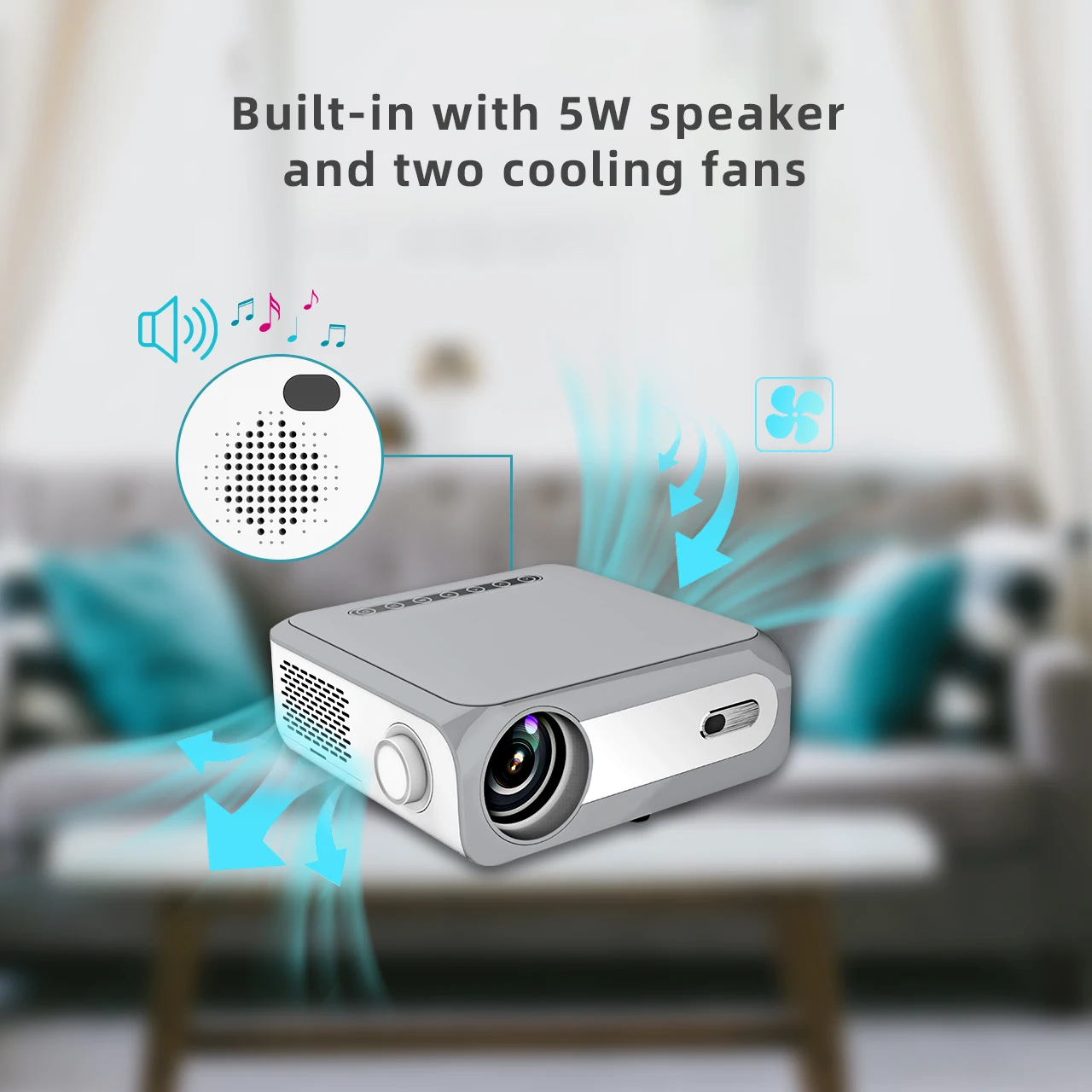 Proyektor LCD LED Rumah, Proyeksi Portabel Mini Retro 1080P, 43% OFF