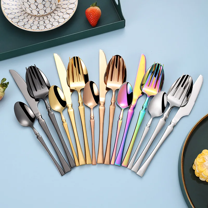 4-16-24pcs-Dinnerware-Cutlery-Set-Forks-Knives-Spoons-Stainless-Steel ...