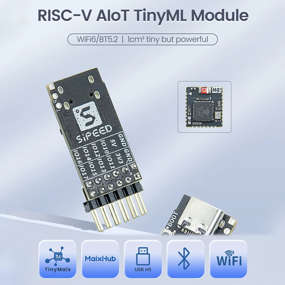 Sipeed M0S Dock tinyML RISC V BL616 Wireless Wifi6/Bluetooth 5.2 / Zigbee Module Development ...