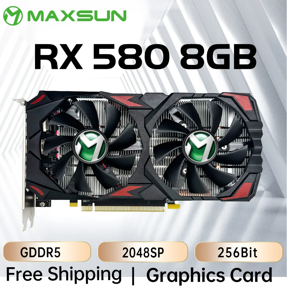MAXSUN-Graphics-Cards-AMD-RX580-2048SP-8G-GDDR5-256bit-PCIE3-0-X16 ...
