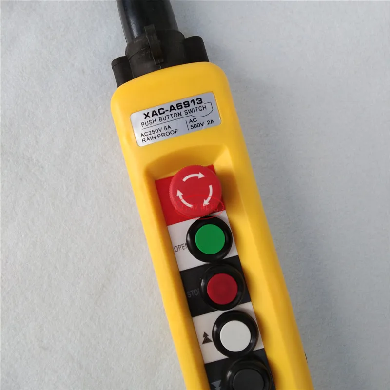 1PCS 2Speed Hoist Crane 6 Pushbutton Pendant Control Station With ...