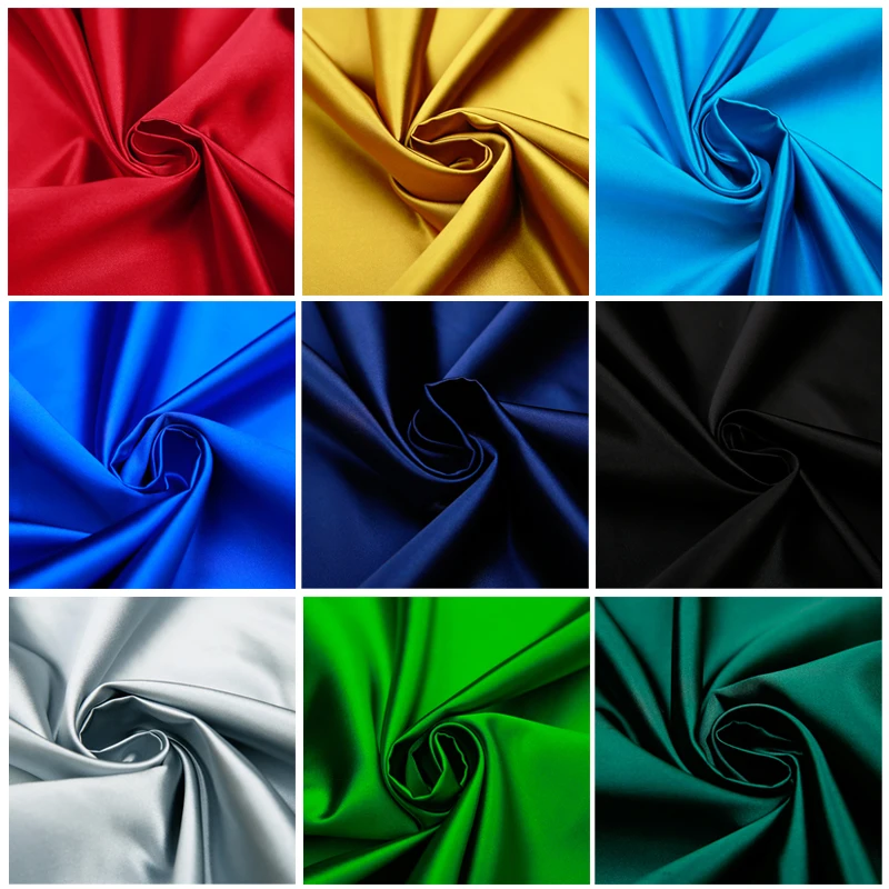 100-75cm-Satin-Imitation-Silk-Fabric-Brocade-Cloth-Solid-Plain-Material ...