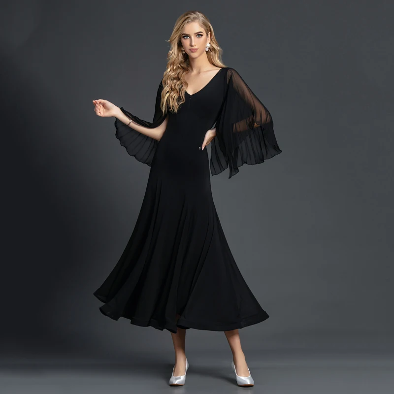 High-End-Custom-Ballroom-Dance-Competition-Dress-Float-Sleeves-Women ...