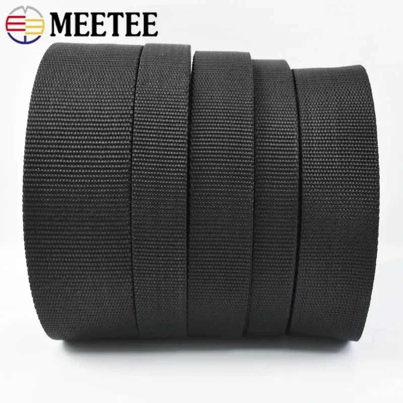4Meters-Meetee-20-50mm-Nylon-Webbing-Tapes-Balck-2mm-Thick-Backpack ...