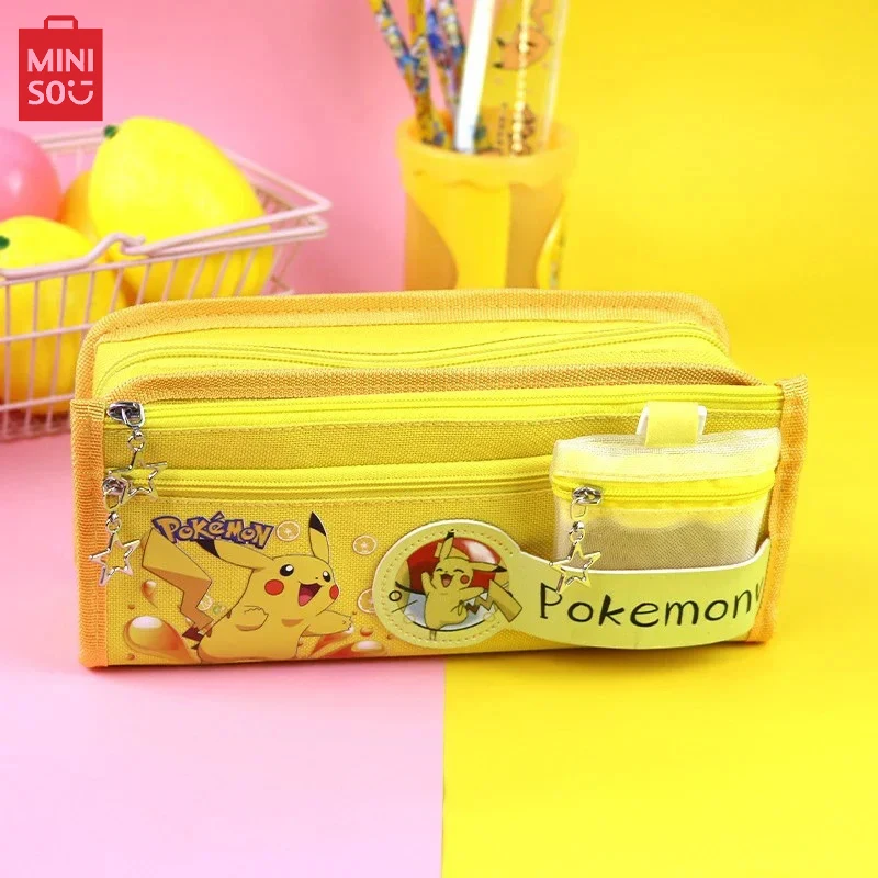 MINISO-Pikachu-Pencilcase-Child-Large-Capacity-Boys-Zipper-Pencil-Pouch ...