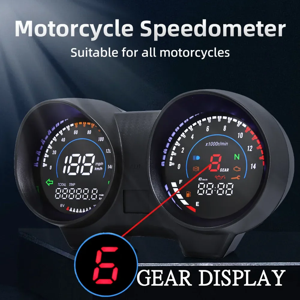 HD-Upgrade-LED-Digital-Dashboard-Motorcycle-RPM-Meter-Fuel-Gauge ...