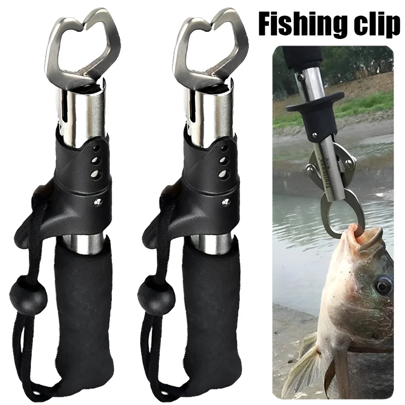 24CM Stainless Steel Fishing Gripper Professional Fish Grip Lip Clamp ...