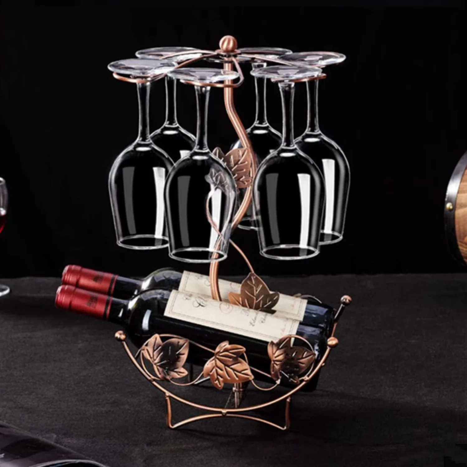 Sturdy and delicate metal wine rack in Maple style, cabinet stemware ...
